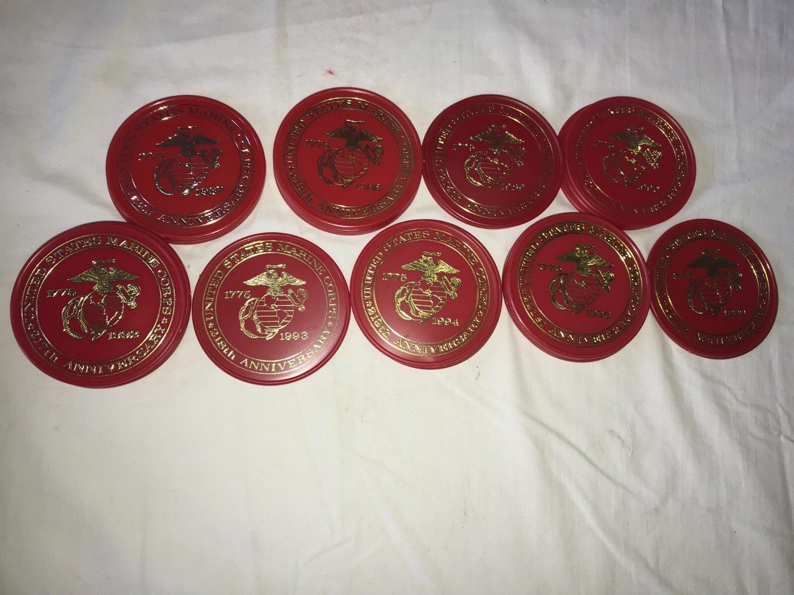 Lot 34 USMC United States Marine Corps ANNIVERSARY 1987-1999 Red 3D ...