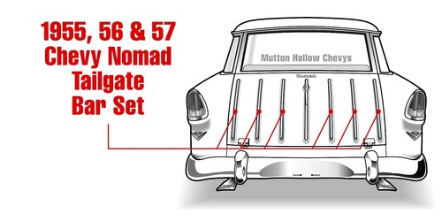 55-57 Chevrolet Nomad Tailgate Bar Set 1955 1956 1957 | Trim Parts ...