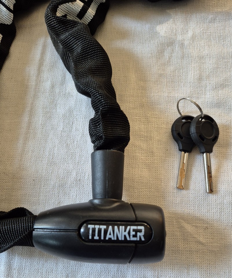 Titanker Heavy Duty Bicycle Lock Chain with Keys - 3 Feet Anti-Theft ...