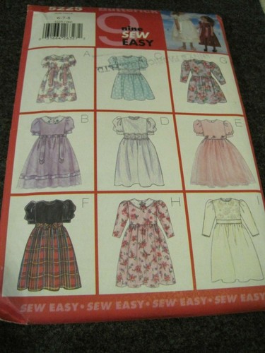 GIRLS DRESS Vintage BUTTERICK 5225 9 Sew Easy Sewing Pattern UNCUT | eBay