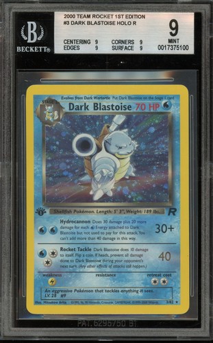 Pokemon Dark Blastoise Team Rocket 1st Edition Holo Rare #3 BGS 9 Mint ...