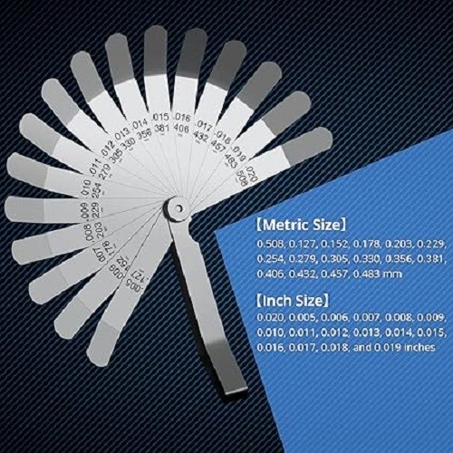 2Pcs Feeler Gauge Set Stainless Steel Metric/Inch 32 Straight Blade ...