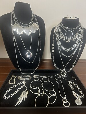 Vtng to Now ALL SIGNED Jewelry Lot, Express, Fossil, Jules, Chaps 20 Pc ...