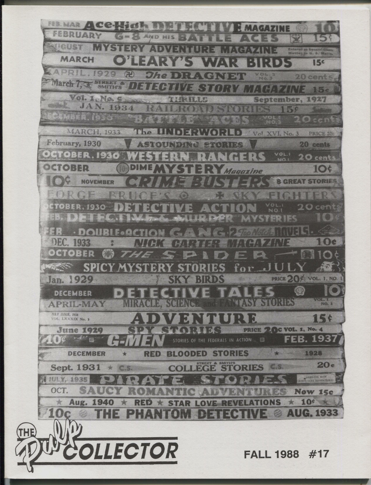Pulp Collector #17 1988-cover pix spines of top pulps-High Spot-Under ...