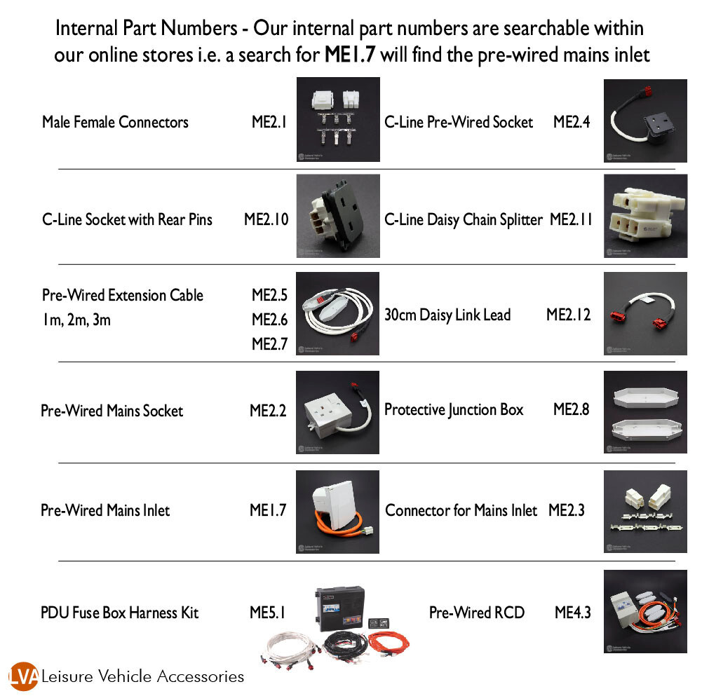 2x Mains 230v 240v Quick Connectors Male Female Fits Pre-Wired RCD ...