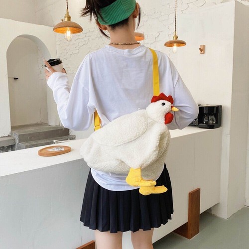 Funny Plush Cartoon Purse Chicken Shoulder Bag Crossbody Messenger Bag ...