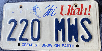vintage utah license plate 220-MWS Greatest Snow On Earth | eBay