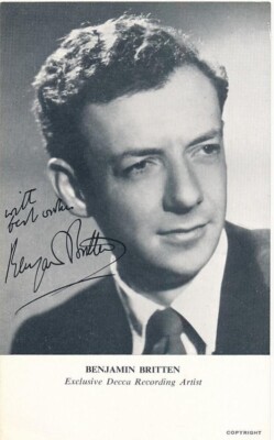 Benjamin Britten- Signed Vintage Decca Label Photograph (English ...