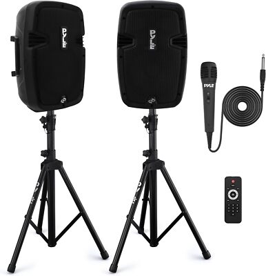 Pyle PPHP849KT Black Active&Passive BT LoudspeakersKit with 8"Speakers ...
