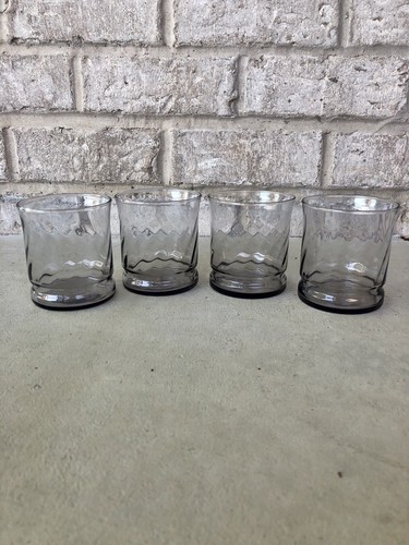 Vintage MCM Mid Century Libby Drinking Glasses Rocks Twisted Barely ...