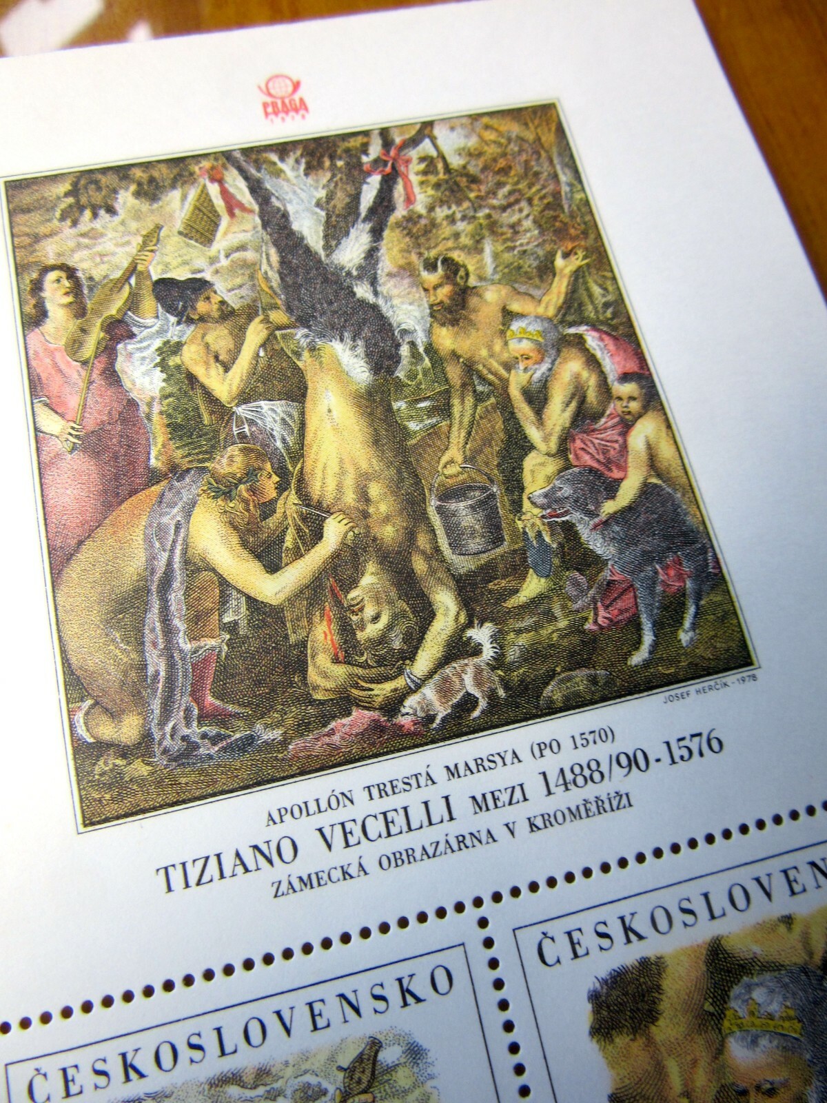 EBS Czechoslovakia 1978 - Flaying of Marsyas by Titian - Block 37 MNH ...