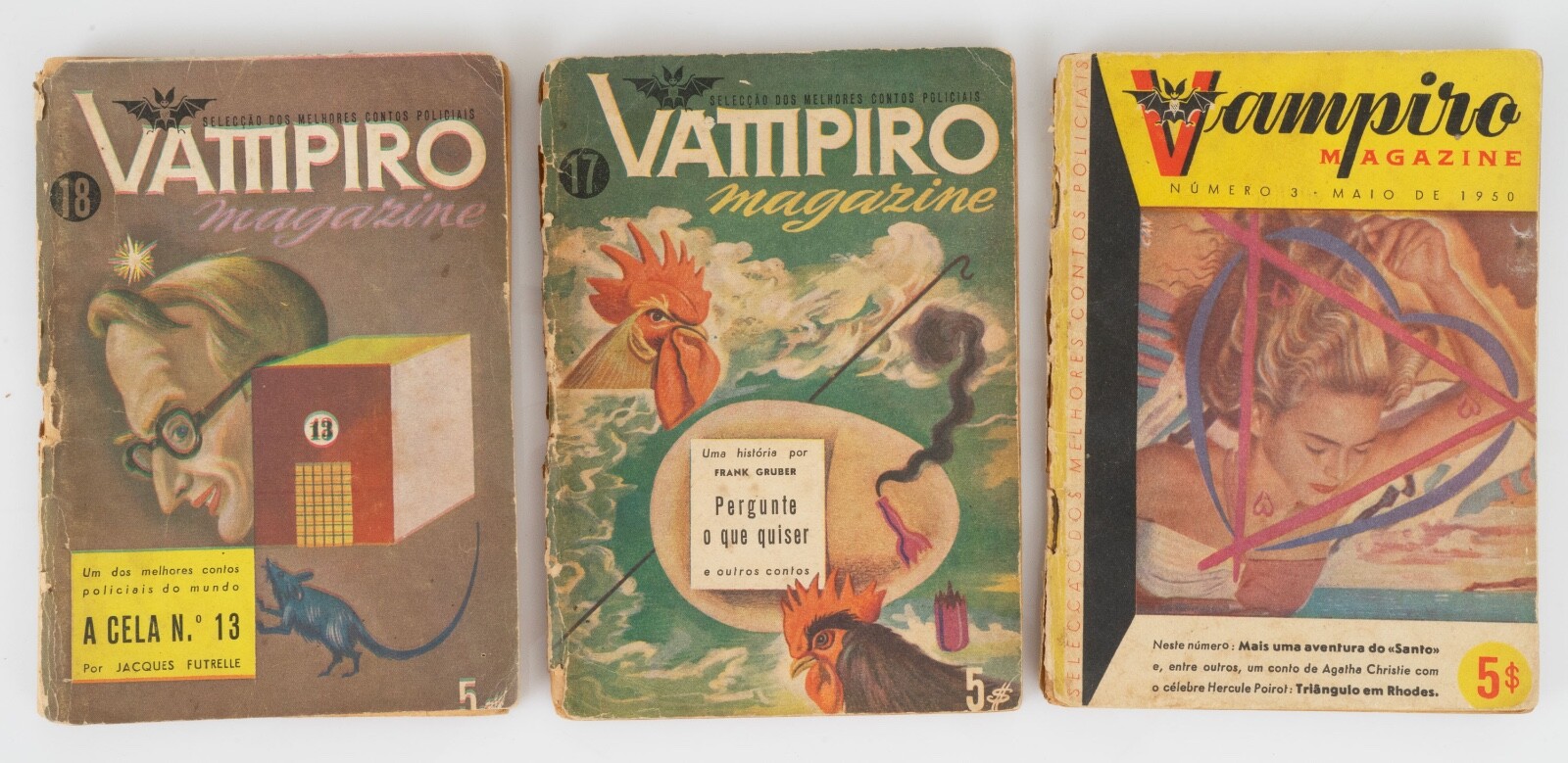 1950 Vampiro Magazines Italian Pulp Frank Gruber Agatha Christie ...