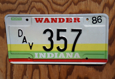 1986 INDIANA DAV License Plate # 357 | eBay