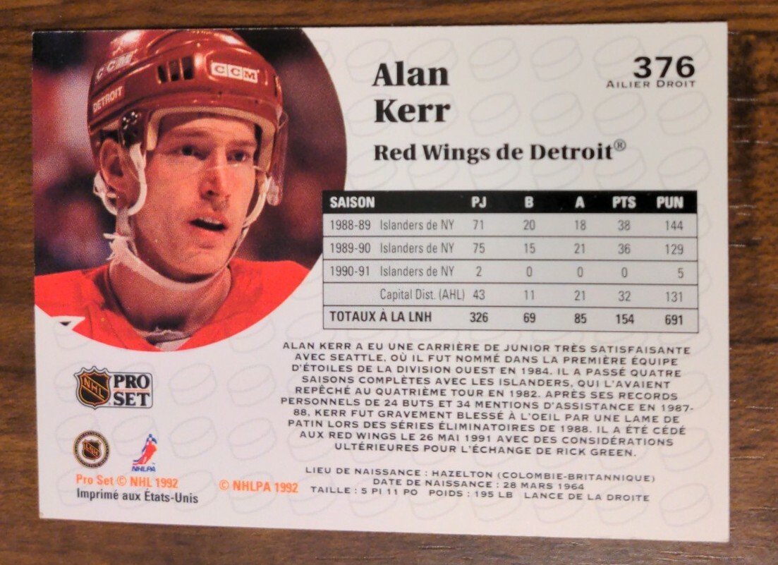 1991-92+Pro+Set+-+%23376+Alan+Kerr for sale online | eBay