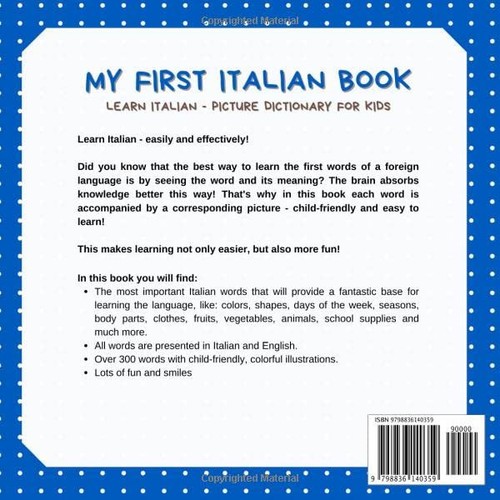 My first Italian Book. Learn Italian, picture dictionary for kids ...