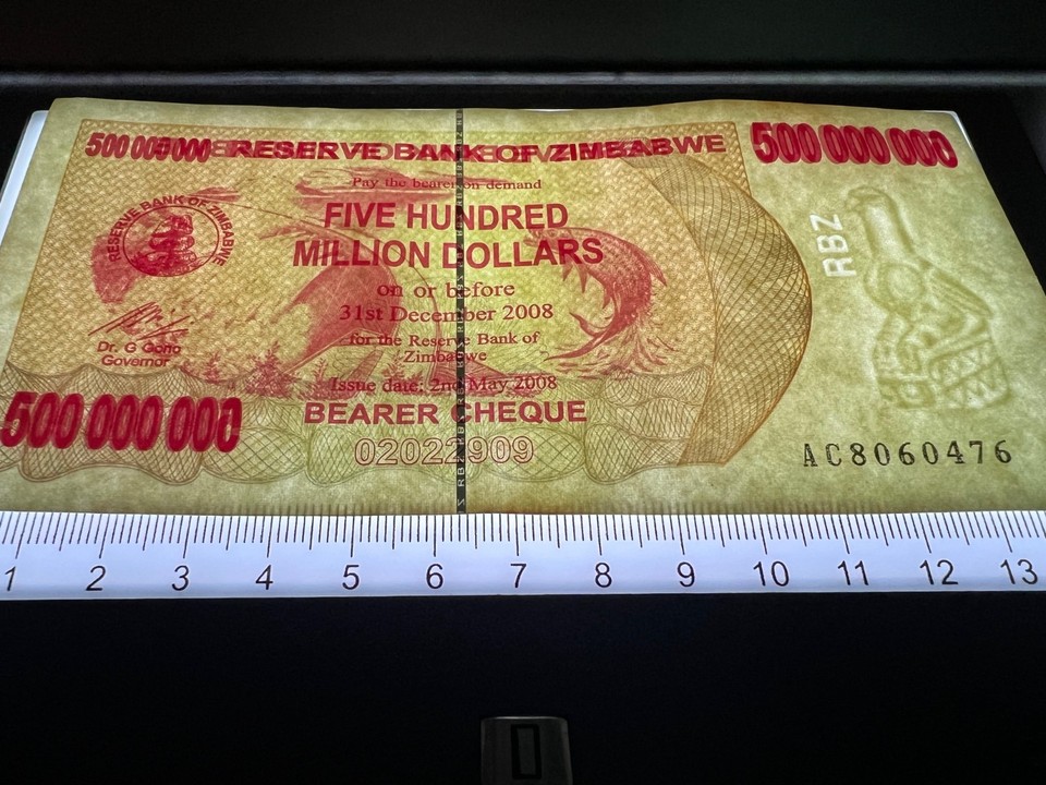 3x Zimbabwe $500 Million Bearer Cheque Banknote Bond Check Currency ...