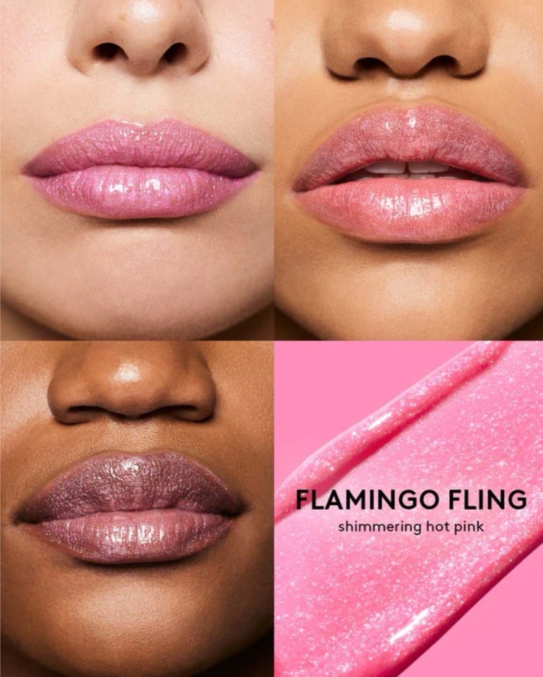 Fenty Beauty Lipstick Flamingo Fling Shimmering Hot Pink Shimmer Effect ...