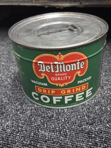 VINTAGE DEL-MONTE BRAND COFFEE TIN ADVERTISING COLLECTIBLE full ...