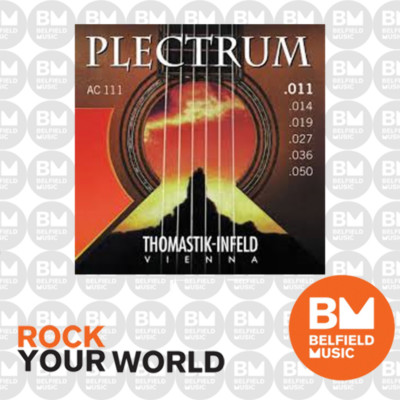 Thomastik AC111 Plectrum Acoustic Guitar Strings Set Light 11-50 .011 ...