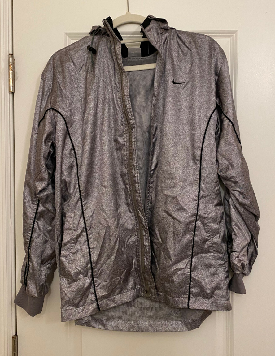 Nike silver metallic windbreaker vintage track jacket… - Gem