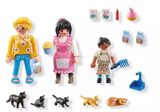 Playmobil My Life Set 71744 Cafeteria Shop with Visitors and Cats NEW ...