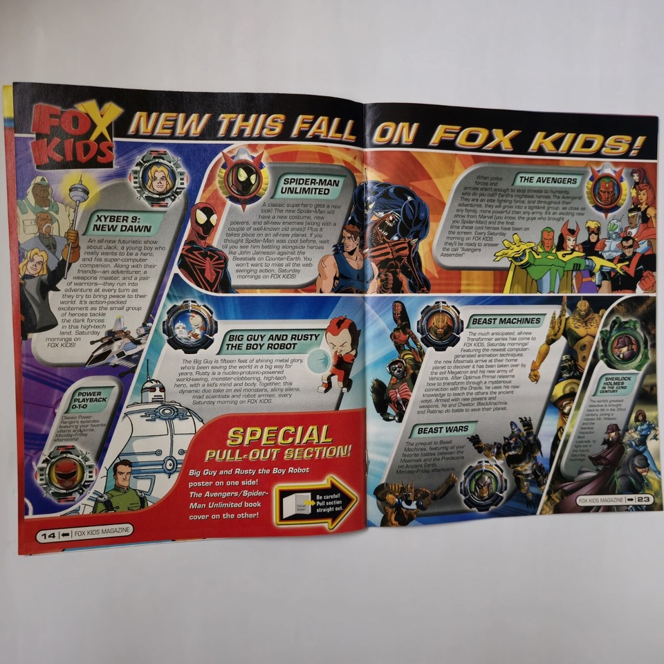 Fall 1999 Totally Fox Kids Magazine Godzilla Simpsons Power Rangers ...
