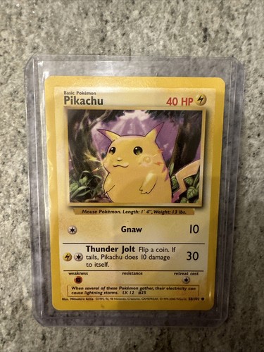 Pokémon TCG Pikachu Base Set 58/102 Regular Unlimited Common 1995-1999 ...