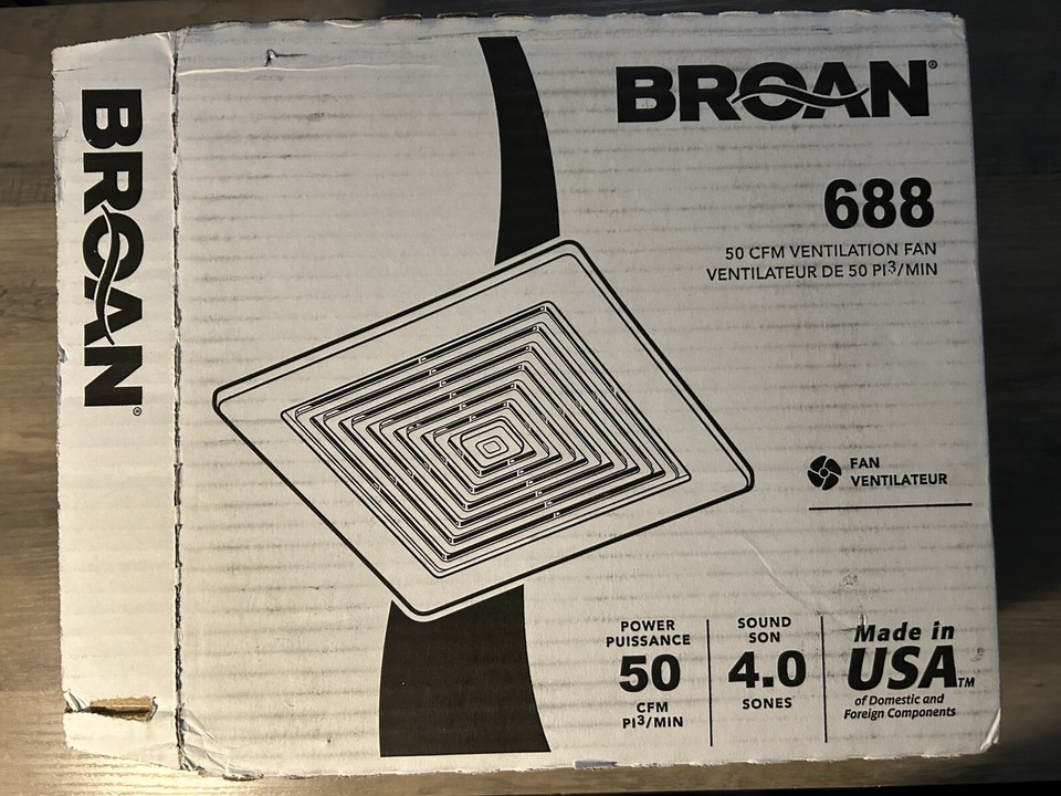 Broan-NuTone Bathroom Exhaust Fan Cover, Model 688, White 782298961200 ...