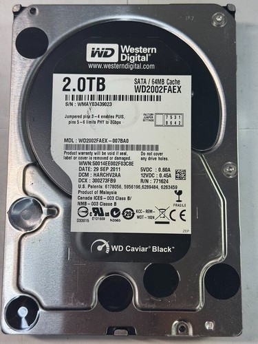 WD WD2002FAEX-007BA0 2TB 7.2K RPM 64MB Cache 6Gb/s 3.5" SATA HDD | eBay