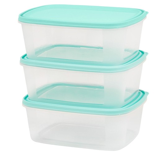 Wham Everyday 2L Food Storage Box (Pack Of 3)One Size Clear/Light Green ...