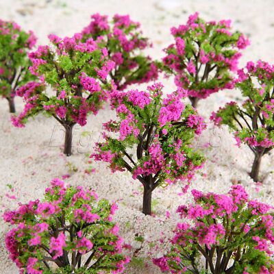 1:100 Peach Model Trees With Flower Train Railway Wargame Landscape ...