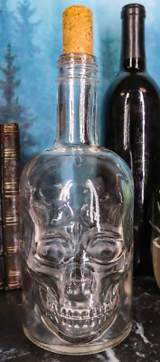 Large 30oz Skeleton Skull Whisky Vodka Scotch Liquor Cork Glass Bottle ...