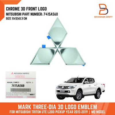 Mark Three Front Grille Logo Emblem For Mitsubishi Triton L200 MQ 15-19 ...