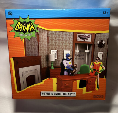 McFarlane DC * BATMAN RETRO 66 * WAYNE MANOR LIBRARY Action PLAYSET ...