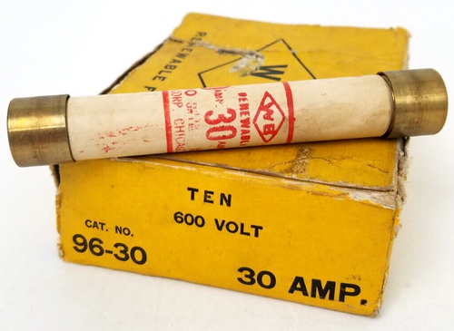 Lot of 9 96-30 Ware Fuse 30 Amp Fuse 600 Volt *Next Day Option* NEW IN ...