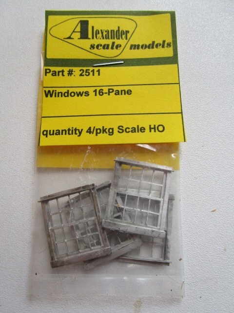 Alexander Scale Models HO #2511 Windows, 16-pane, pkg. 4 - See Below | eBay