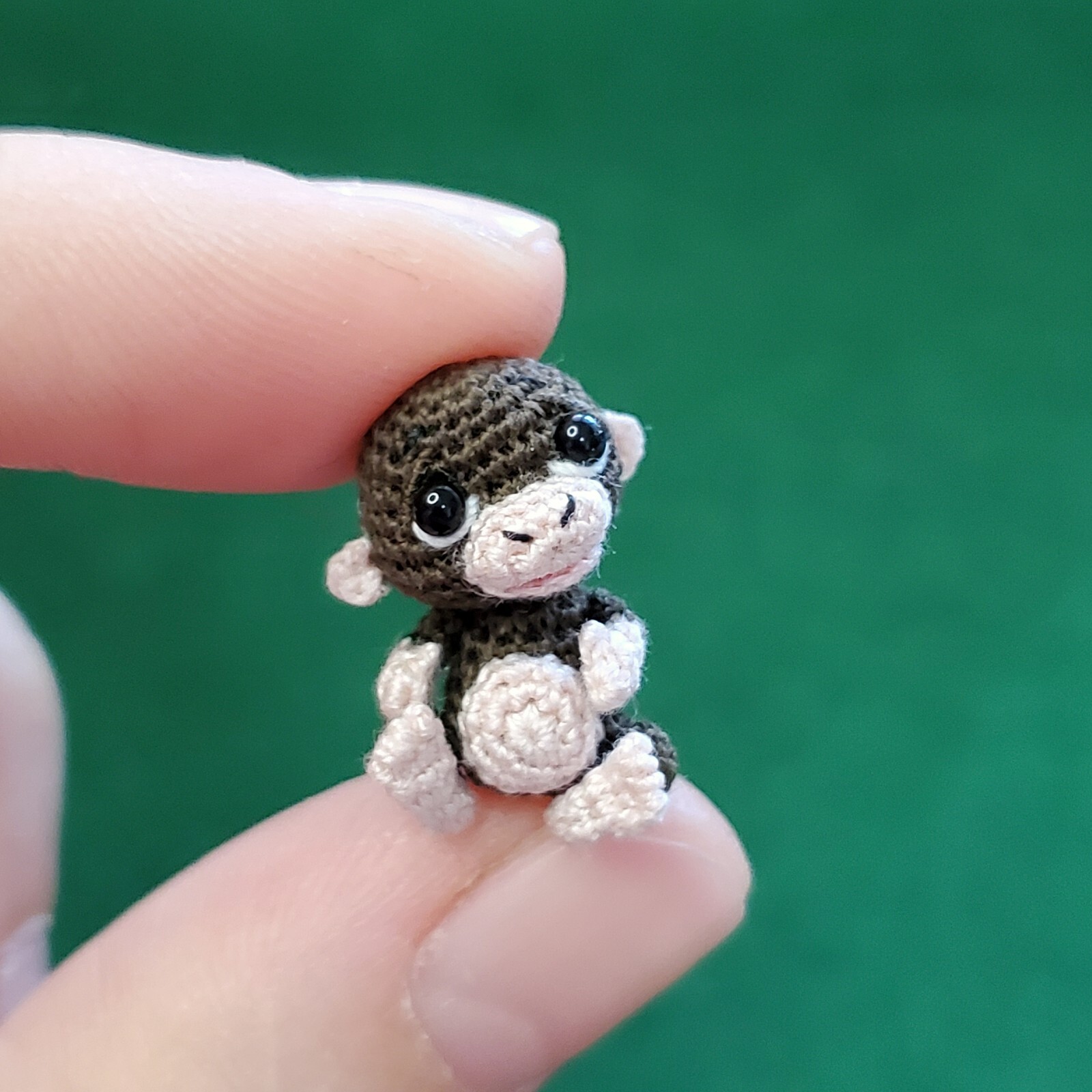 Extremely tiny Monkey. Dollhouse miniature. Doll pet micro monkey ...