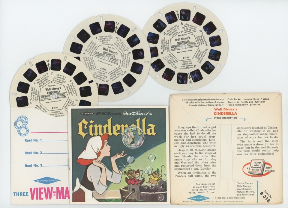 Walt Disney's Cinderella 1965 Sawyer's View-Master Packet B-318 Exc ...