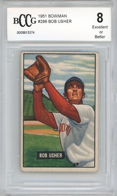 1951 Bowman Bob Usher #286 BCCG Beckett 8 P1290 | eBay