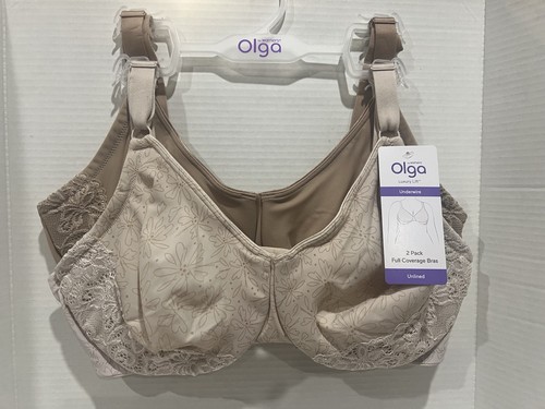 2-Pc OLGA Luxury Lift Full Coverage Underwire Bras Beige/Latte Brown ...