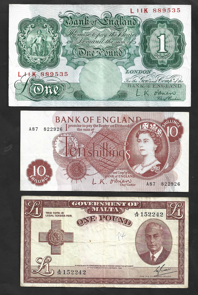 10 X BRITISH COMMONWEALTH BANKNOTES HIGH GRADES NOTED MALTA CANADA NEW ...