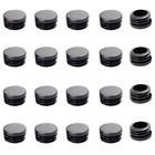 20-PCS 38MM Round Plastic Plug Black Tubing End Caps Inserts for Tables ...