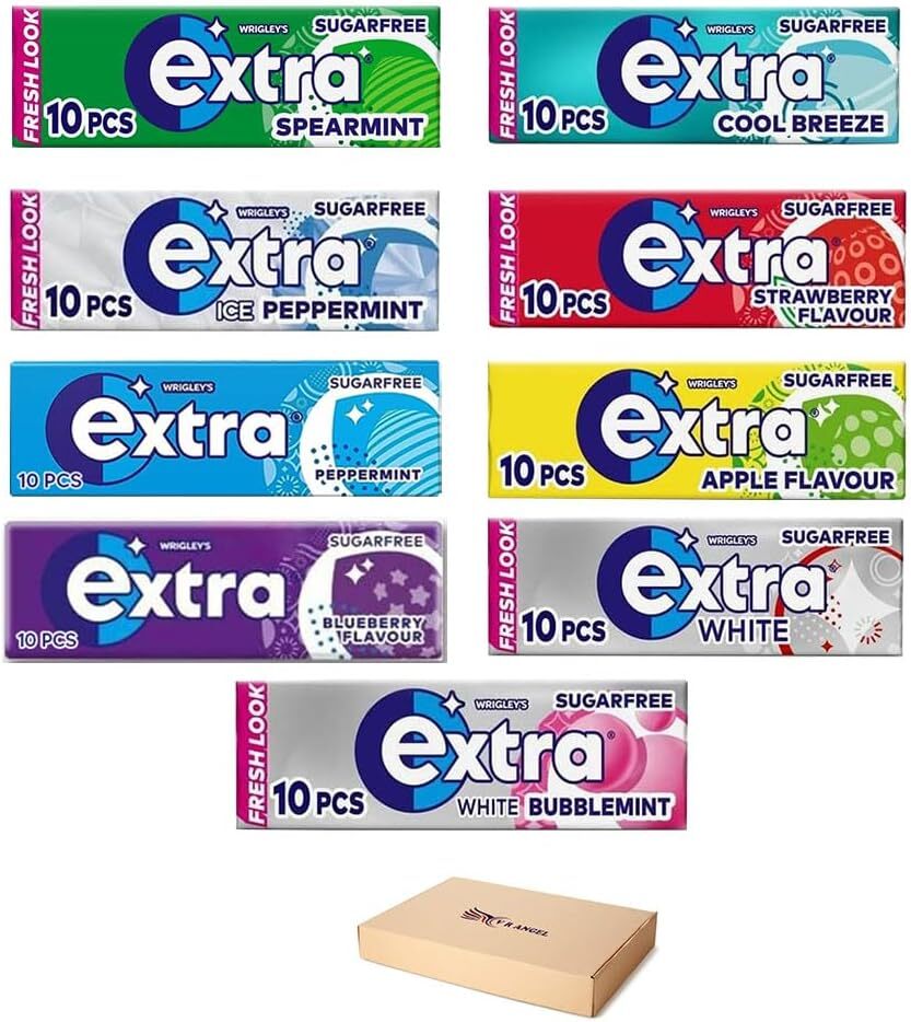 Extra Chewing Gum 9 x Sugar Free Selection Fresh Bulk box All Mix ...
