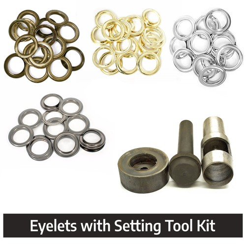 10x Eyelet Washer Set with Hole Punch Eyelet Setter Tool Kit 30mm 40mm ...