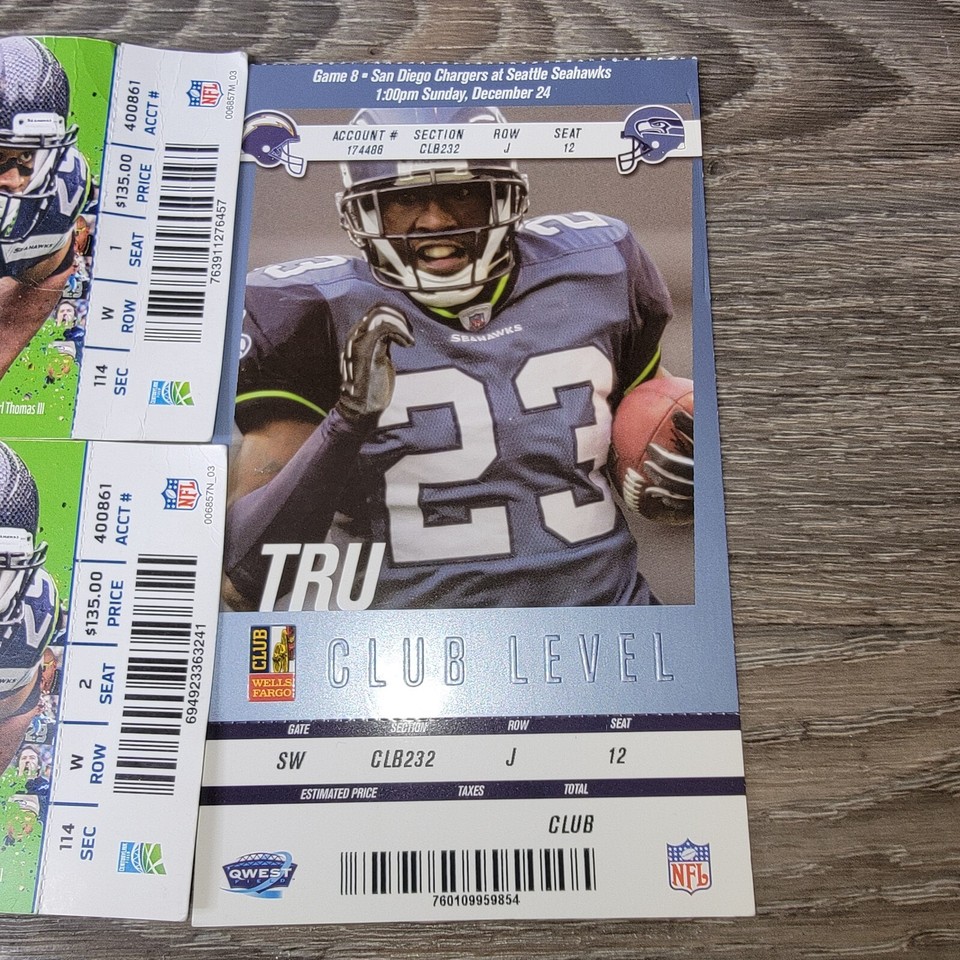 Lot of 8 Seattle Seahawks Ticket Stubs Multiple Seasons 4 Games 2 ...