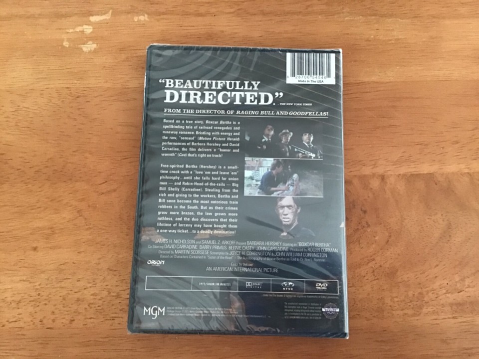 SEALED NEW! Boxcar Bertha (DVD, 1972) Barbara Hershey, David Carradine ...