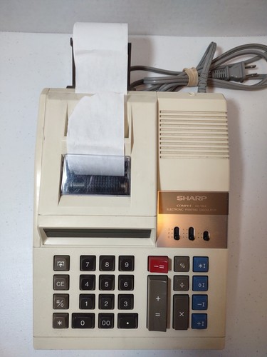 Vintage Sharp Compet QS-2166 Electronic Printing Calculator Office ...