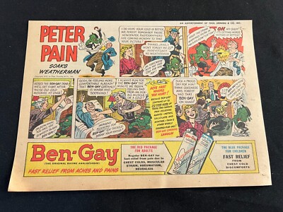 #16 BEN-GAY Sunday Comics Section Advertisement 1952 PETER PAIN | eBay