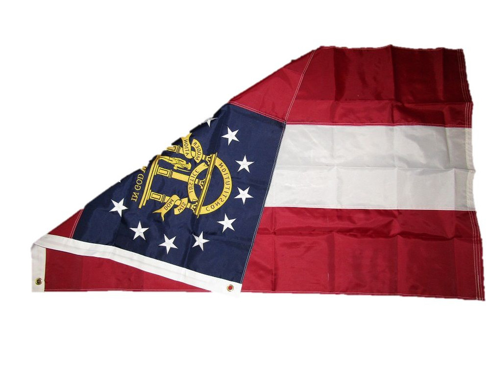 3x5 Embroidered State of Georgia Sewn Nylon Flag 3'x5' Grommets Double ...