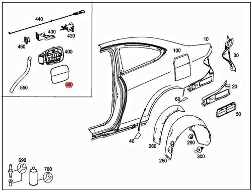 Genuine MERCEDES C204 C-CLASS Coupe C204 Paneling flap 2047570506 | eBay